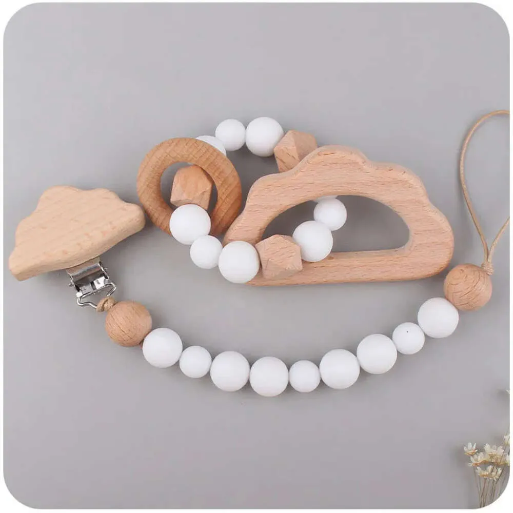 Baby Teether Set - Wooden Teethers, Silicone Beads, Pacifier Clip, Anti ...
