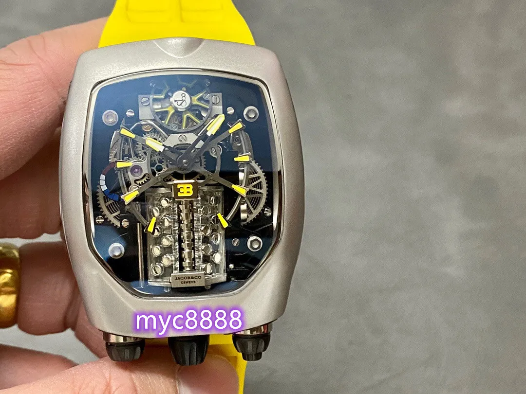 46mm Watches Rectangular Timepiece With Visible Engine, Sapphire Glass ...