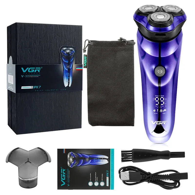 Electric Men's Shaver & Beard Trimmer with LED Display - Portable ...