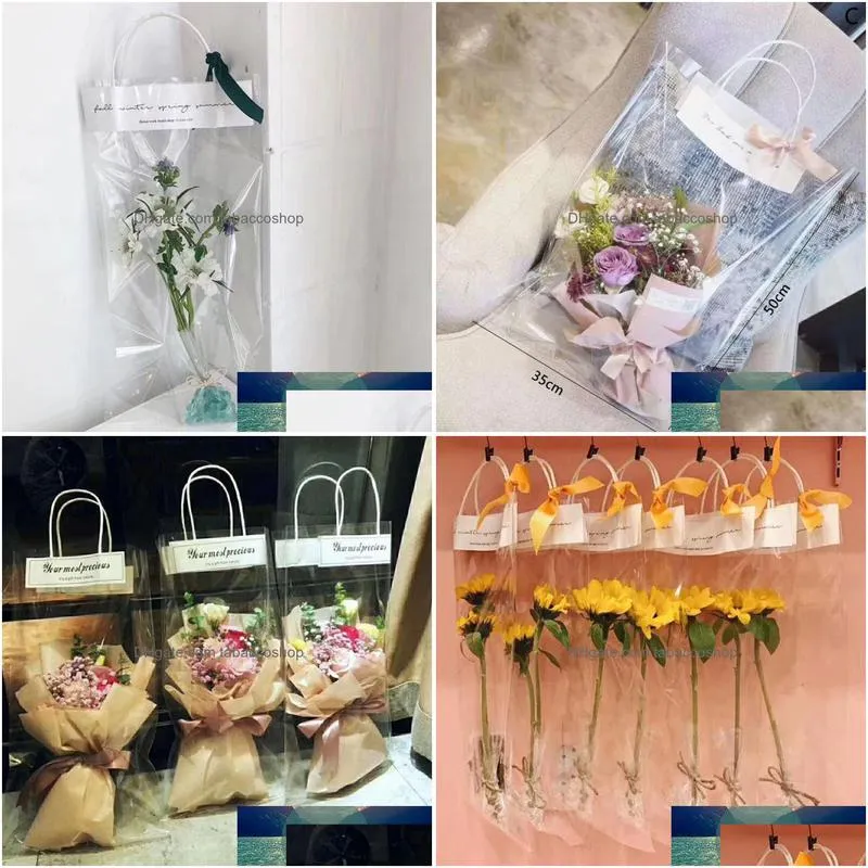 DHgate.com:Clear PVC Flower Packing Bag: Transparent Organizer for ...