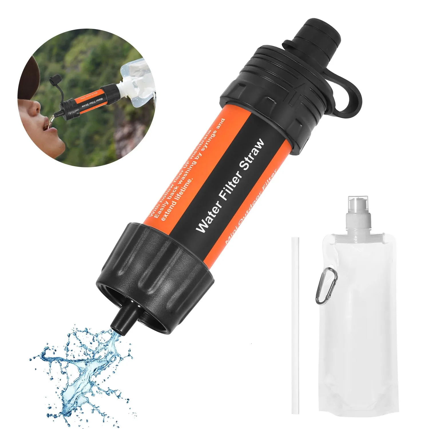 Outdoor Water Filter System 5000 Liters Filtration Straw Purifier For ...