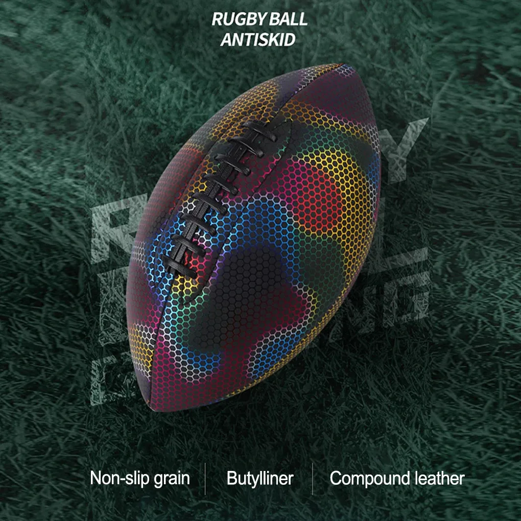 Colorful Anti-Skidding Rugby Training Ball Glow in the Dark Football ...