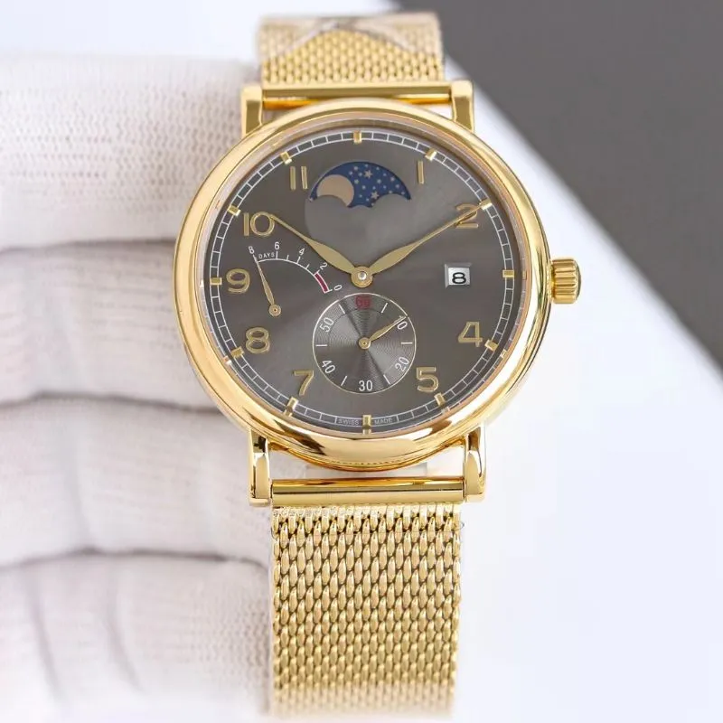 Men's Automatic Mechanical Moon Phase Watch With Sapphire Glass ...