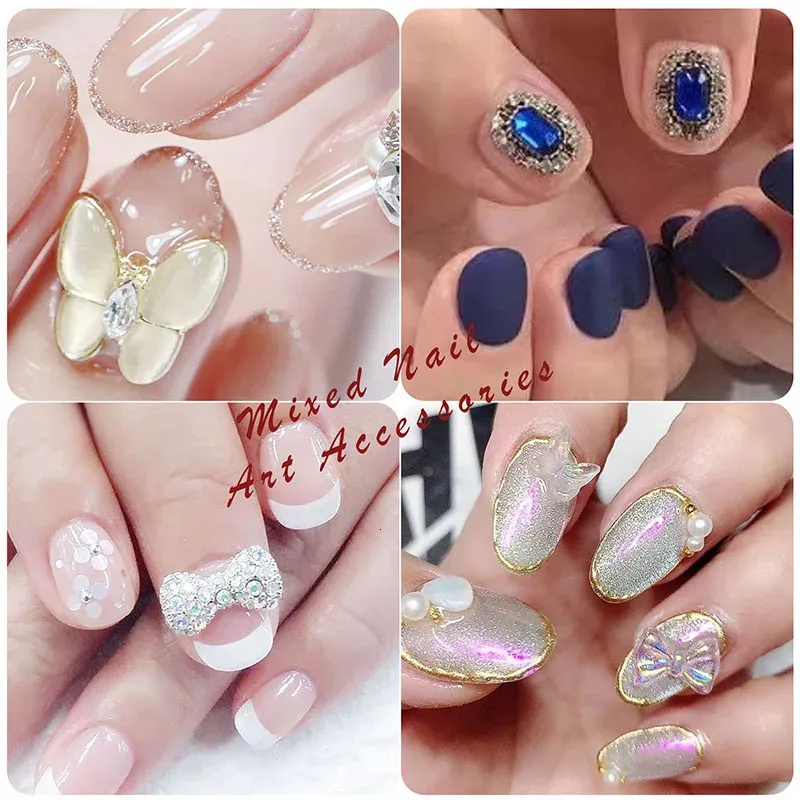 3D Butterfly Nail Art Kit - Premium Resin Charms & Crystal Gems for DIY ...