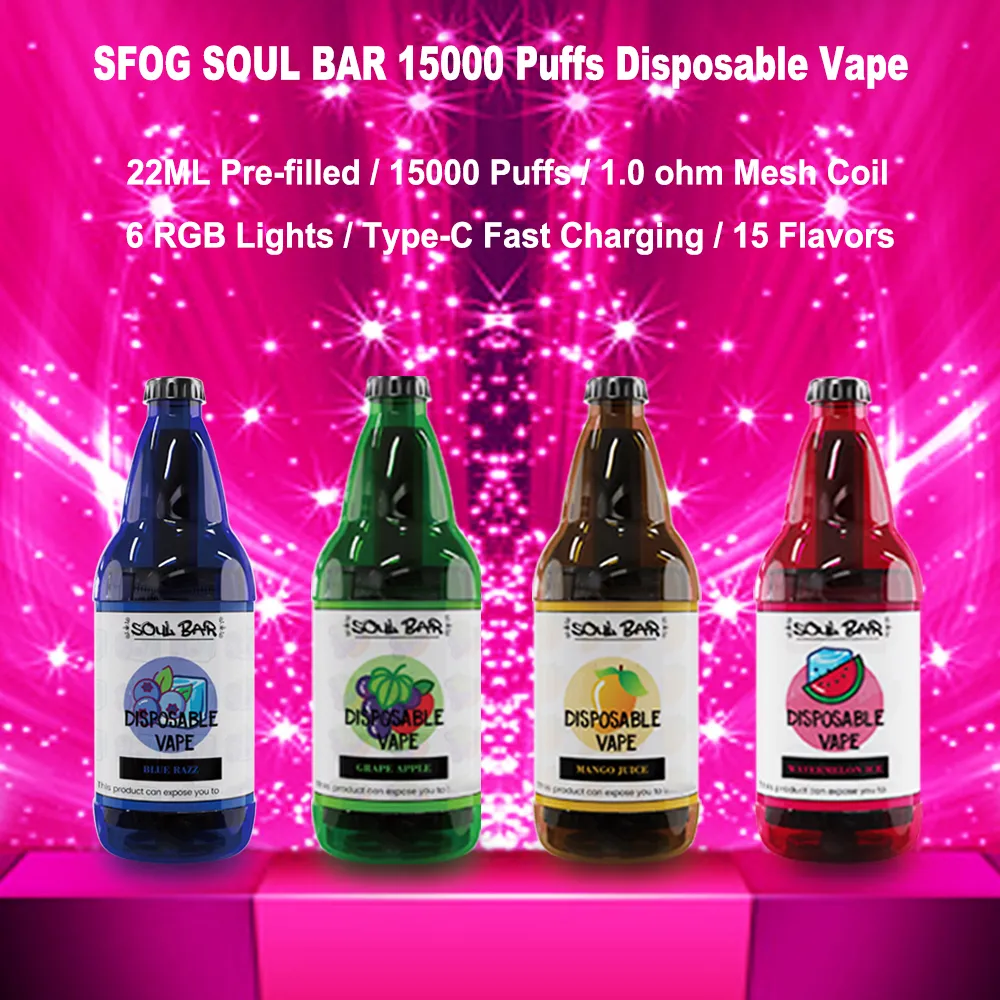 Original SFOG Soul Bar 15000 Puffs Disposable E Cigarette Puff 15k ...