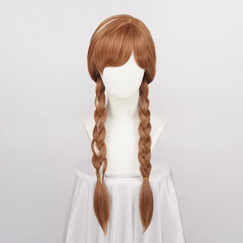 DHgate.com:Adult Halloween Princess Anna Brown Braids Party Synthetic ...
