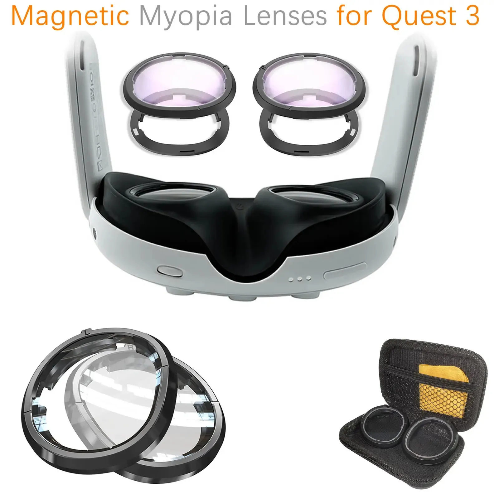 Quest 3 Prescription Lens Adapter: Magnetic VR Glasses Frame - Anti ...