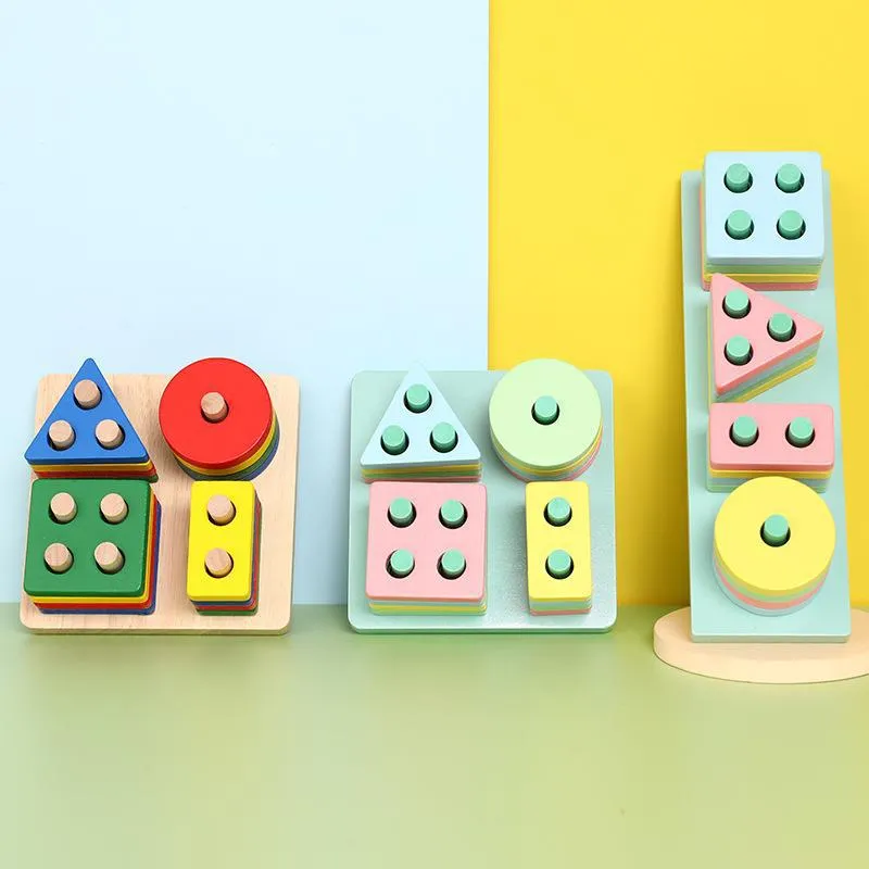 Wooden Shape Sorter Stacking Toys - Baby & Toddler Learning Toys ...