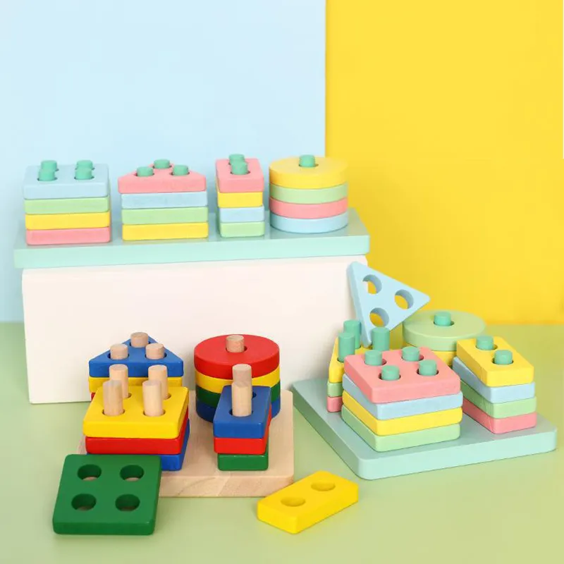 Wooden Shape Sorter Stacking Toys - Baby & Toddler Learning Toys ...