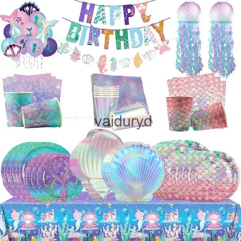 DHgate.com:Little Mermaid Party Supplies | Disposable Mermaid Tableware ...