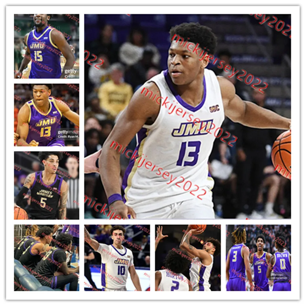 James Madison Dukes Basketball Jersey Men 33 Jerrell Roberson 4 Bryant ...