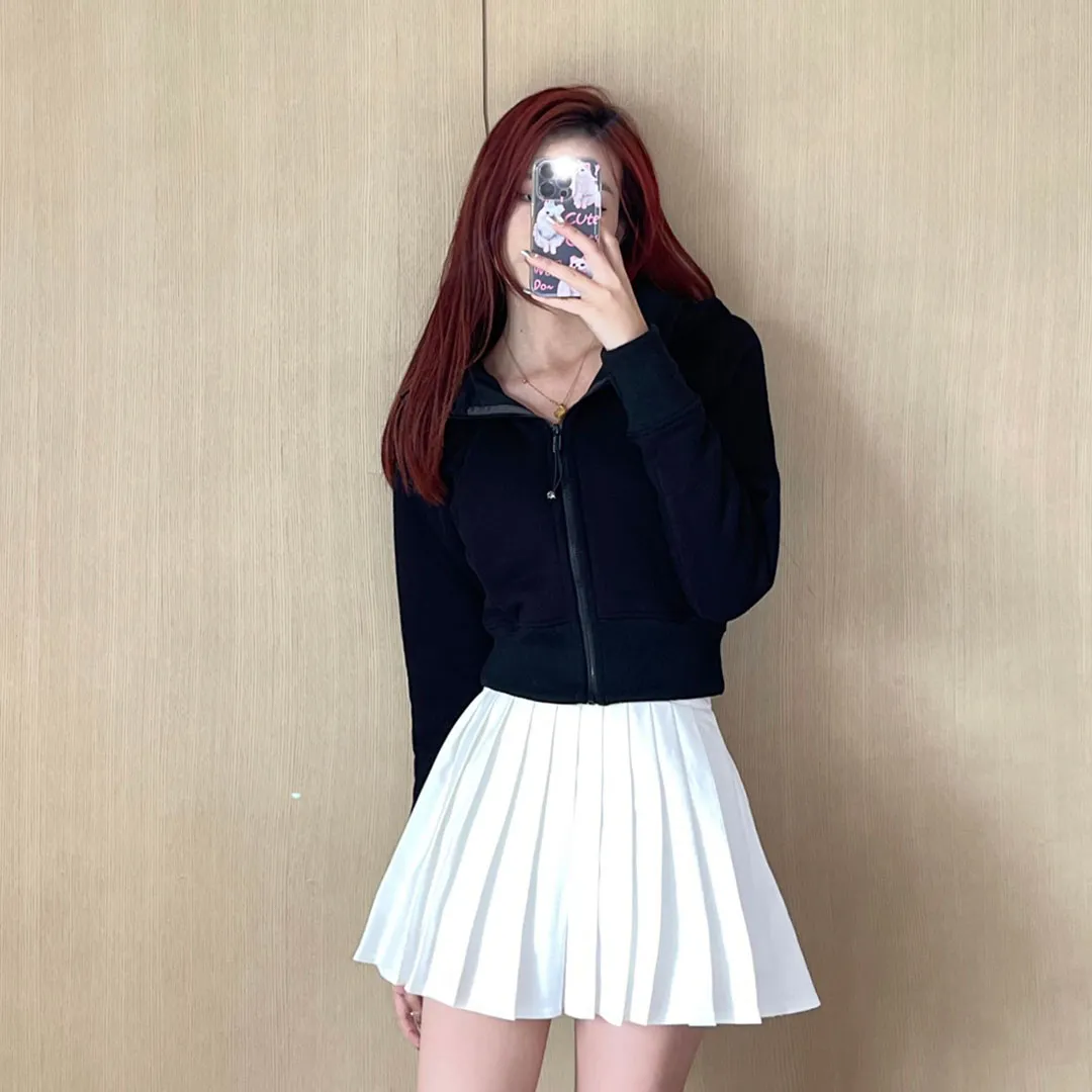 DHgate.com:Womens Denim Jacket With Hood Cropped Workout Jacket Zip Up ...
