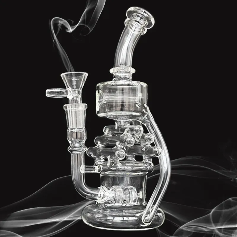 Recycler Glass Water Bong Dab Rig Shisha Hookah Pipes Clear Smoking ...