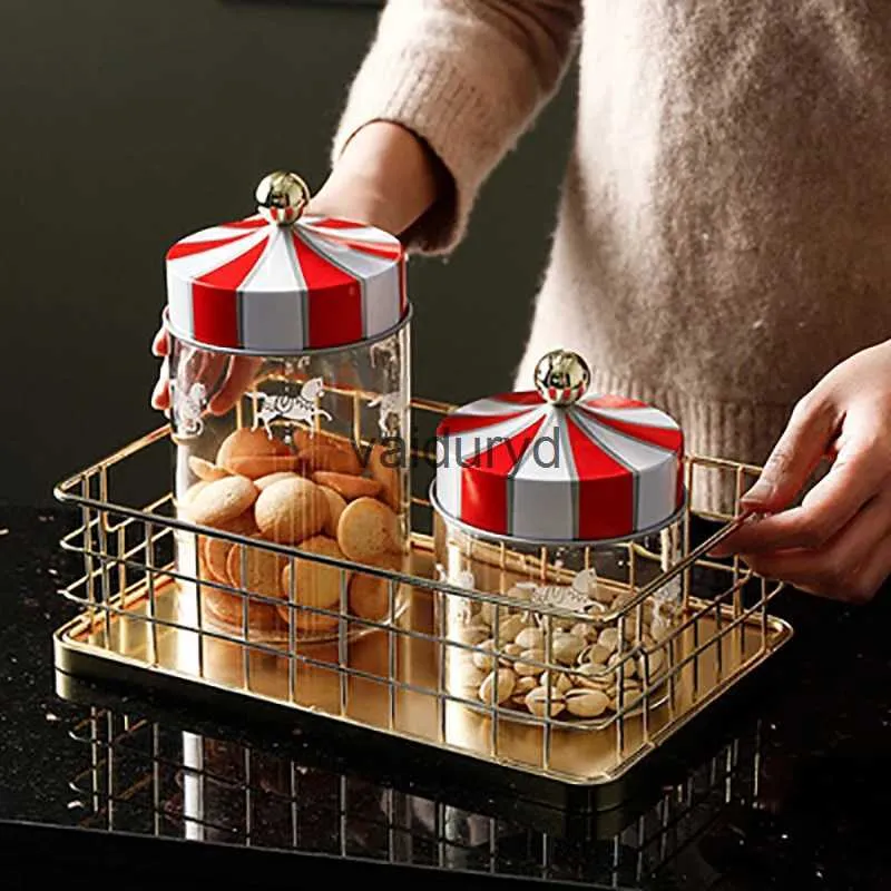 DHgate.com:Moisture-Proof Glass Food Storage Jar with Creative Carousel ...