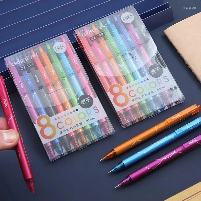 8-Piece Retractable Gel Pen Set: Smooth Writing, Quick Dry, 0.5mm Nib ...
