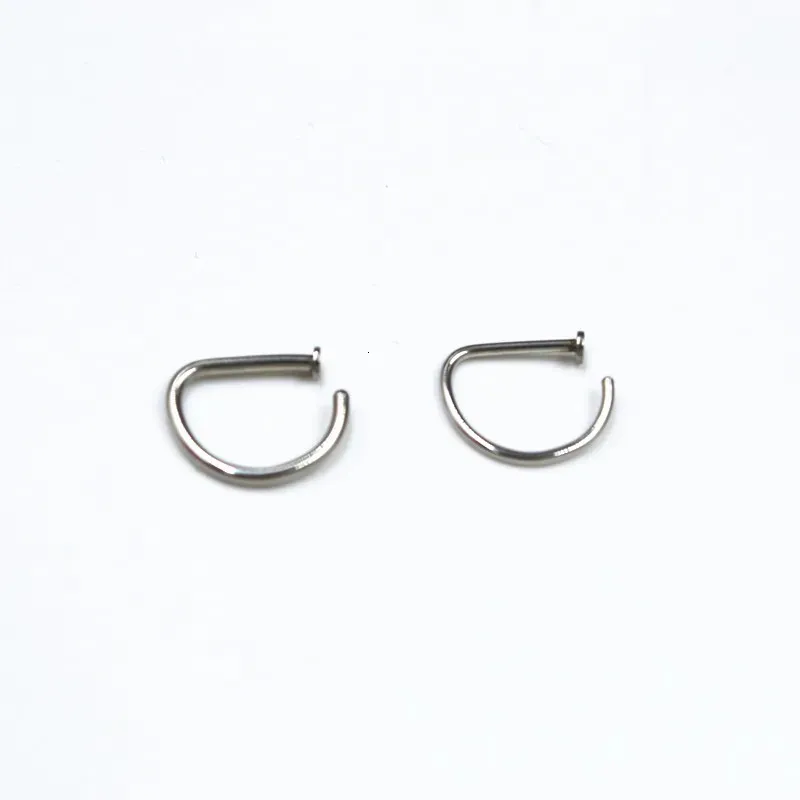 Steel Punk Open D Rings Nose Hoop Ring Nose Septum Ring Earring 18G 20G ...