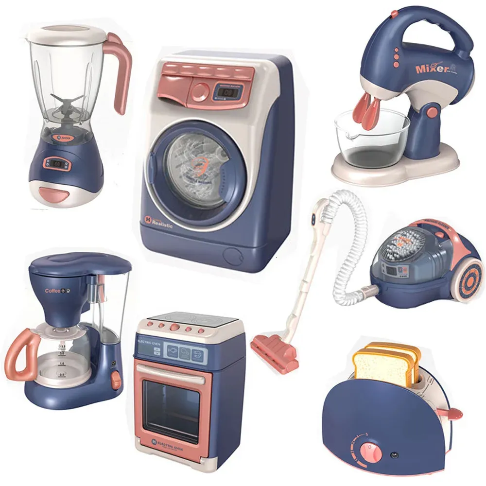 Kids Kitchen Appliance Playset - Mini Simulation Washing Machine, Oven ...