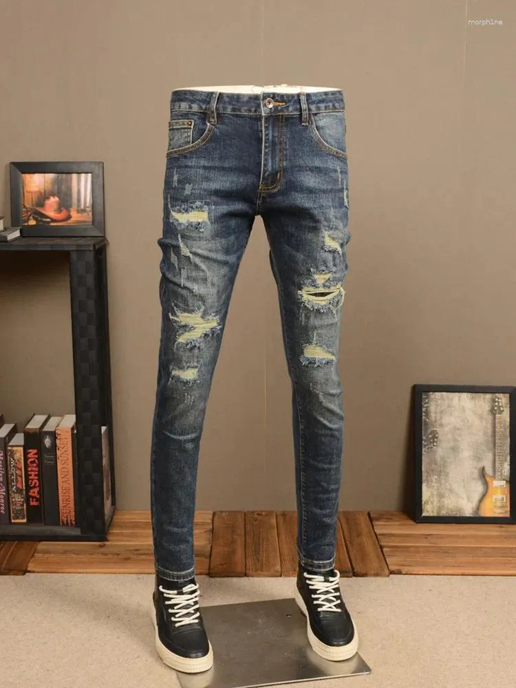 Mejor Precio En A Granel Jeans Pour Hommes Retro Make Old Ripped 2024
