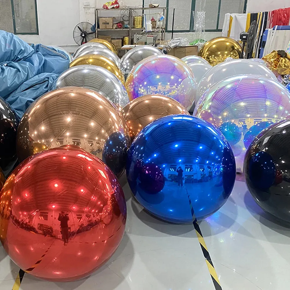 Inflatable Mirror Ball: Giant Reflective Silver PVC Balloon For Wedding ...