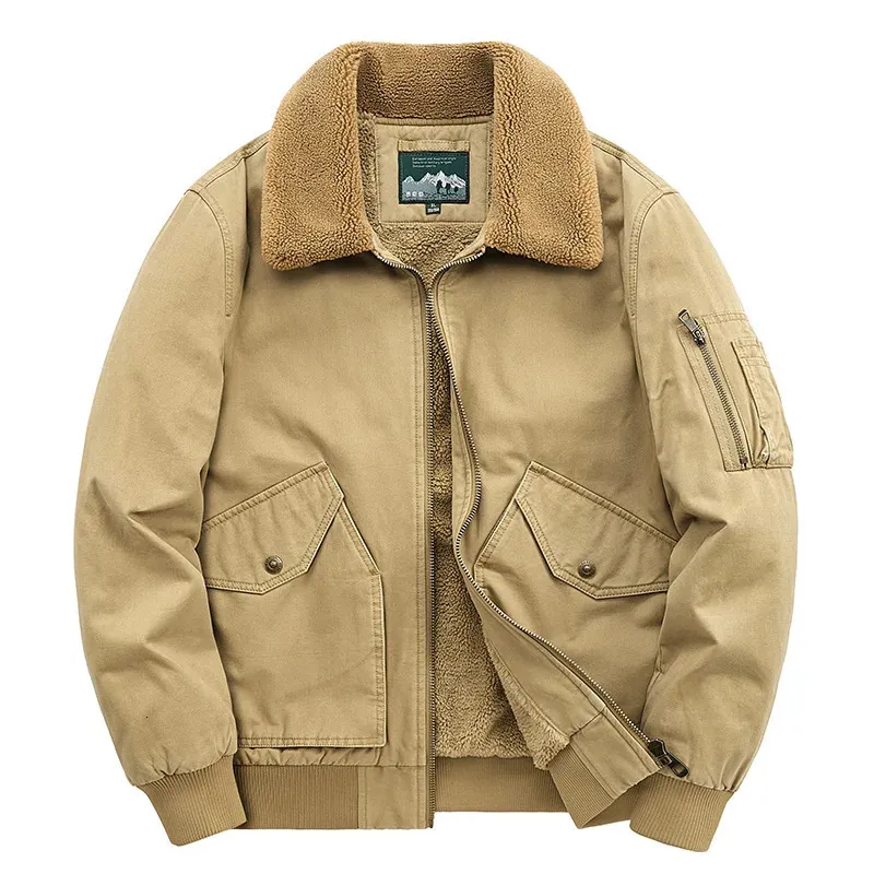 Men's thickened warm fleece lined acrylic quilted winter jacket with ...