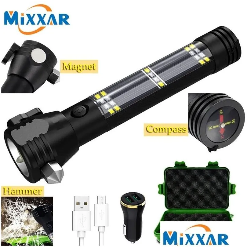 DHgate.com:7-Mode Multifunctional Flashlight: Solar & USB Rechargeable ...
