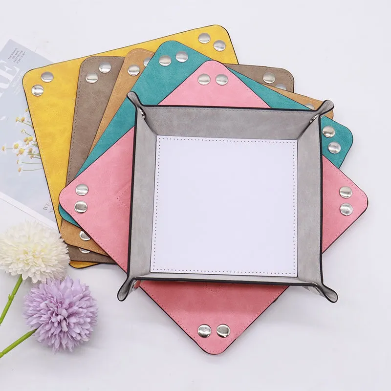 DHgate.com:Sublimation PU Leather Folding Storage Tray, Printable ...