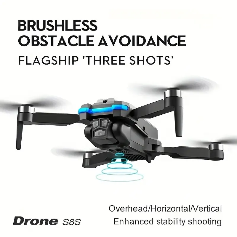DHgate.com:S8S Drone with HD Triple Cameras, 1800mAh Battery, Brushless ...