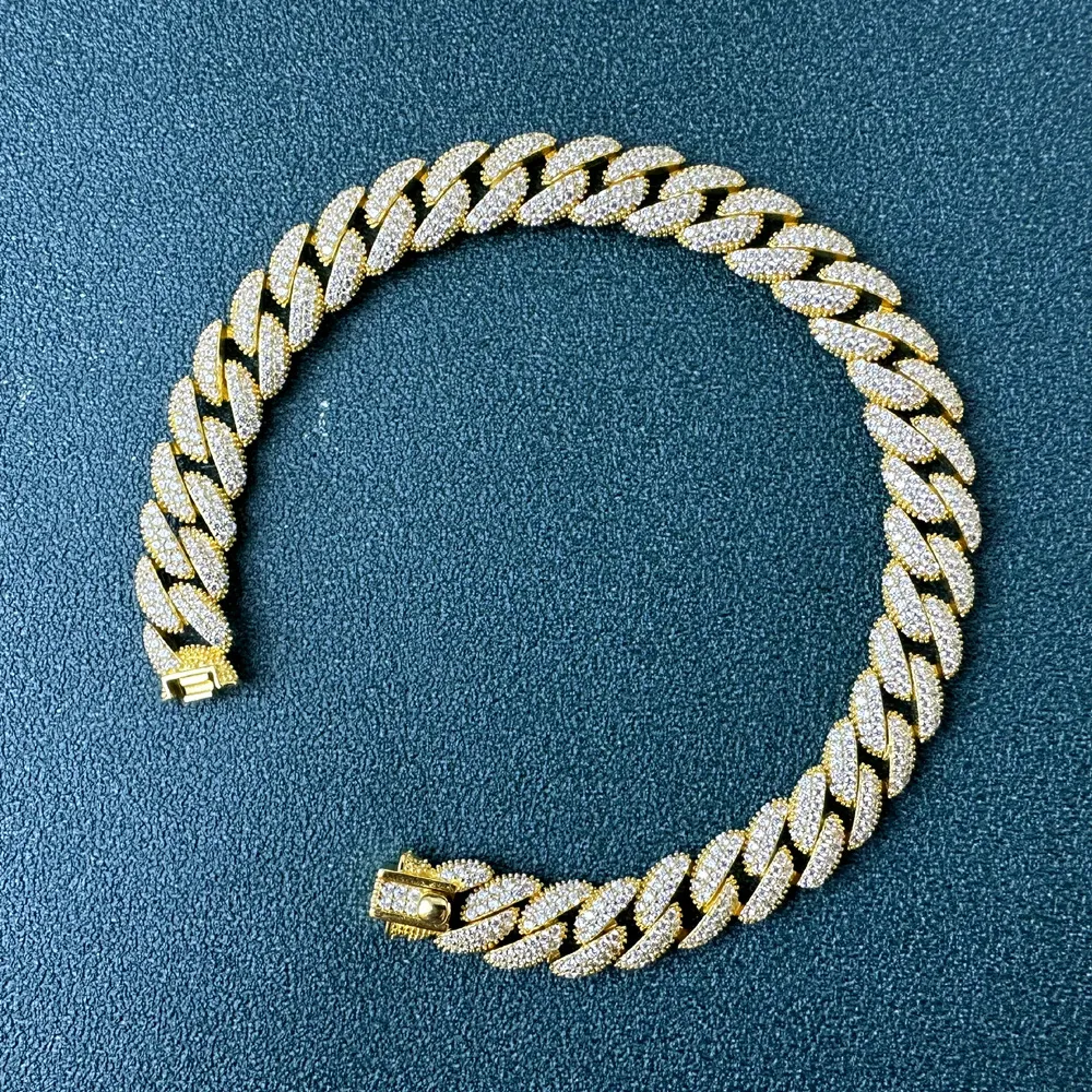 DHgate.com:2024S925 Sterling Silver Micro Inlaid Diamond Cuban Link ...