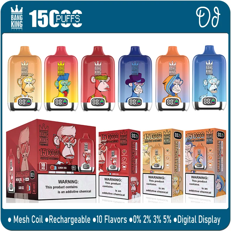 Bang King Digital 15000 Puffs Disposable Vape Puff 15K With Oil Power ...