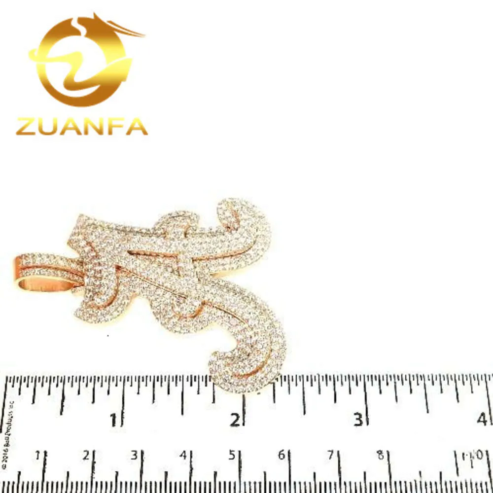 Nuevo Diseño Font S Sterling Sier 14K Oro Macizo Auténtico Hip Hop Helado Moissanite Diamante ...