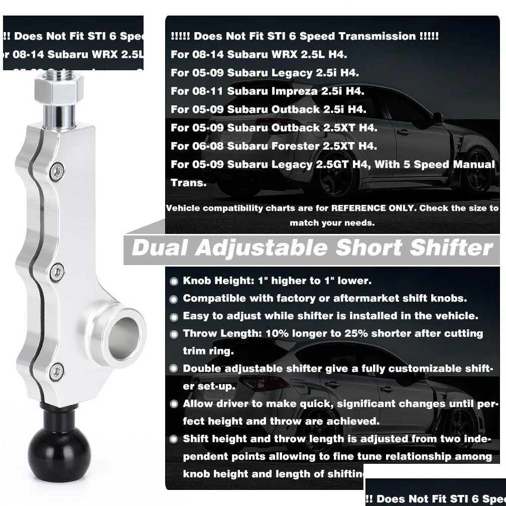 Adjustable Short Throw Shifter Kit, Custom Three Bolts for 2008-2014 ...