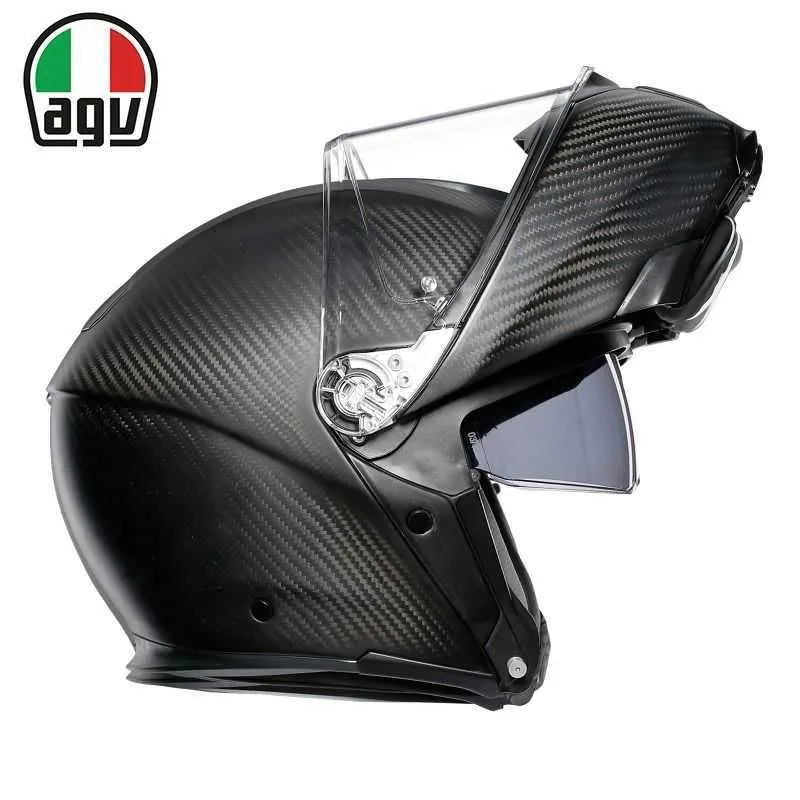 Full Face Open Agv Carbon Fiber Faceless Helmet For Men And Womens Anti ...