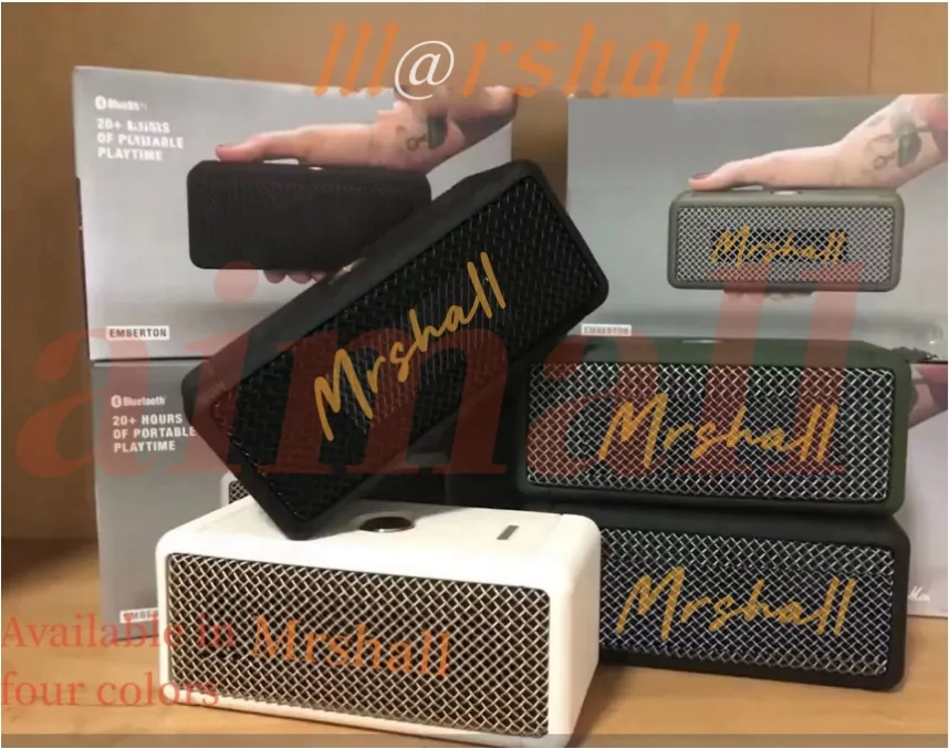 Portable Bluetooth Speakers With Microphone, Marshall Emberton ...