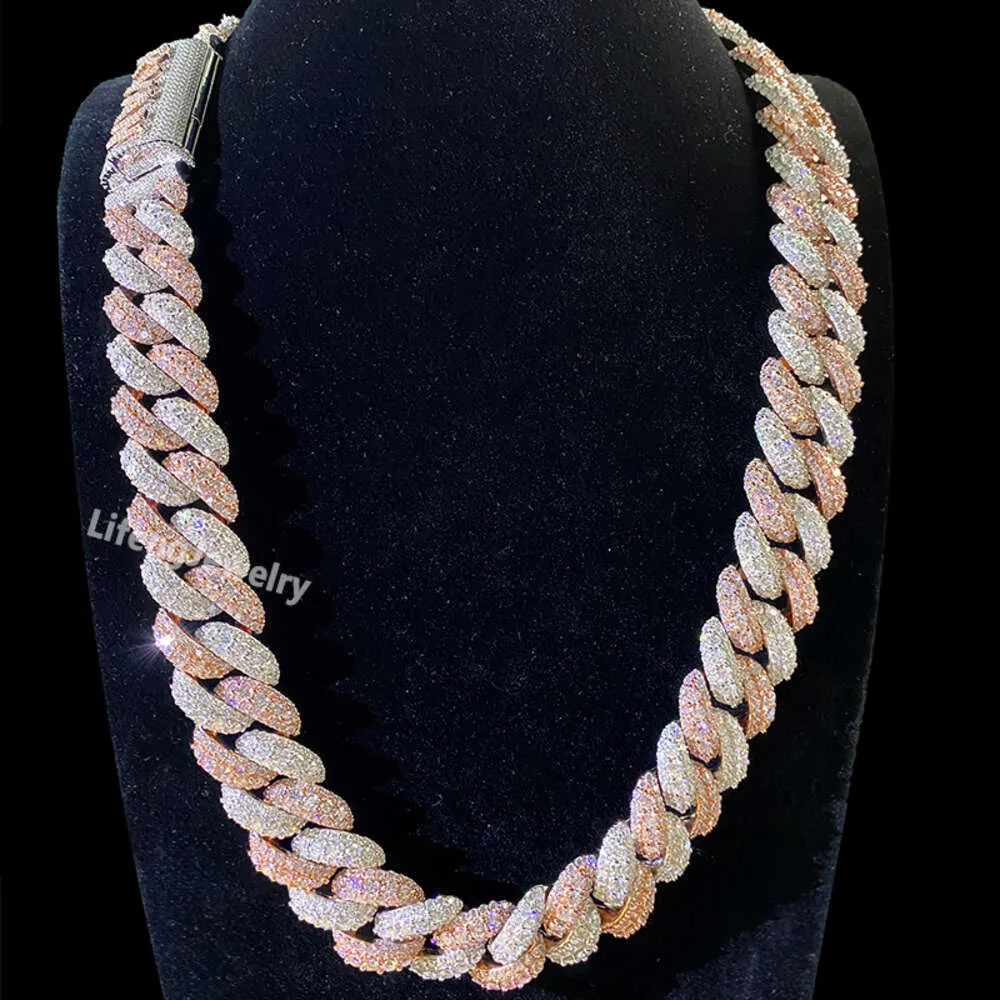 Iced Out Miami Cuban Link S Sterling Sliver Chain Gold Plated Tow Color ...