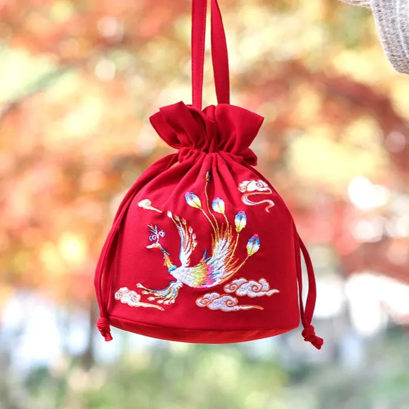 Vintage Embroidered Drawstring Bag For Women, Hanfu Accessories ...