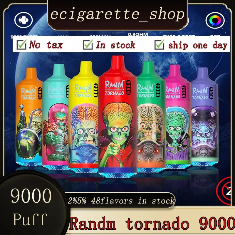 Original RandM Tornado 9000 Puff Disposable E Cigarettes Vape Pen RBG ...