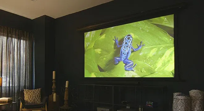 Motorized Projector Screen: 4K UHD Electric Hidden Ceiling Projector ...