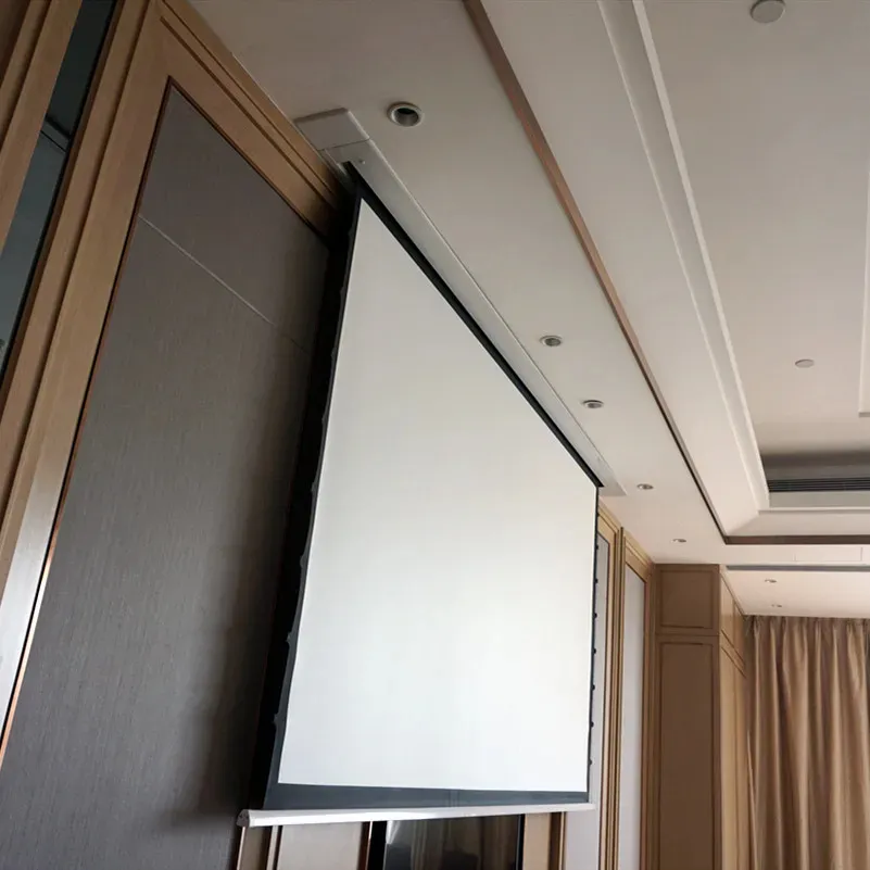 Motorized Projector Screen: 4K UHD Electric Hidden Ceiling Projector ...