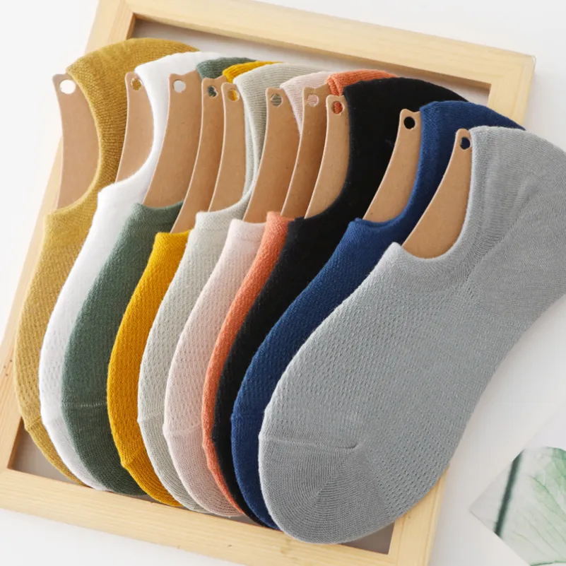 Unisex Breathable Mesh Short Athletic Socks, Non-Slip Heel Cotton DIY ...