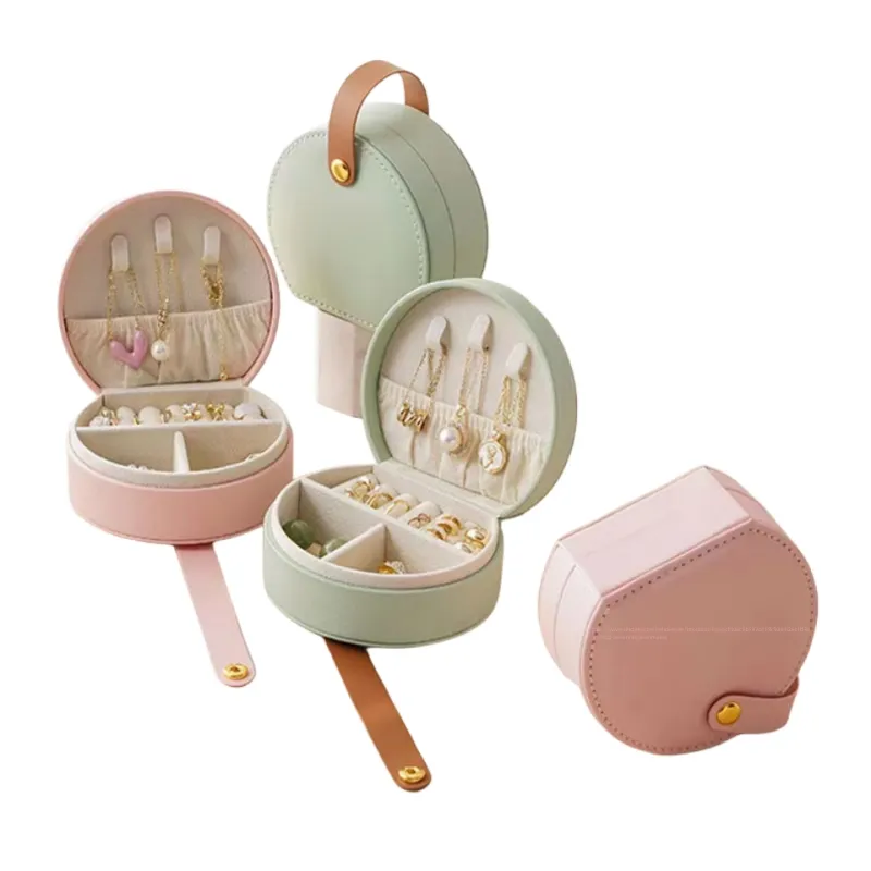 Portable Mini Accessories Box PU Jewelry Storage Box Travel Jewelry ...