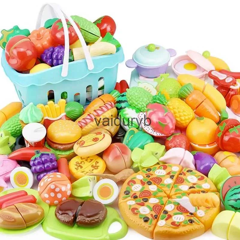 Kids Kitchen Playset - Pretend Play Food Cutting Toy, Simulation ...