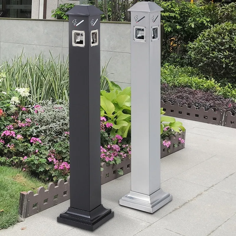 Vertical Stainless Steel Outdoor Ashtray - Freestanding Cigarette Butt ...