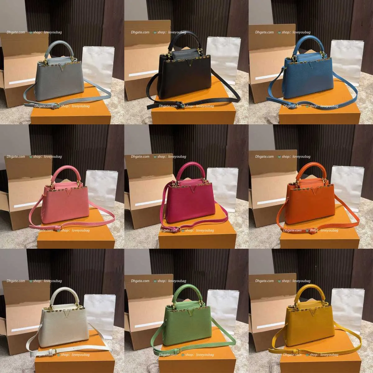 DHgate.com:Capucines Genuine Leather Designer Bag, Shoulder Bag, Tote ...