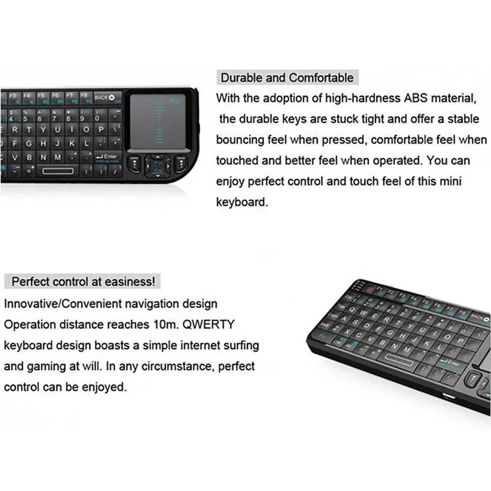 Mini Wireless Keyboard & Mouse Combo with Touchpad - Handheld Remote ...
