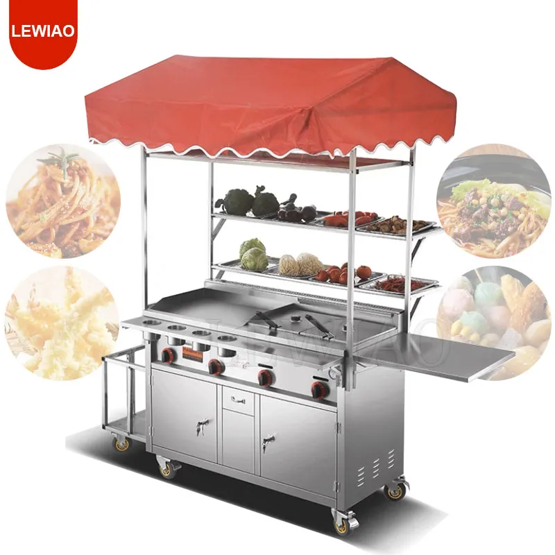 Mobile Snack Cart: Towable Outdoor Food Cart For Sandwiches, Ice Cream ...