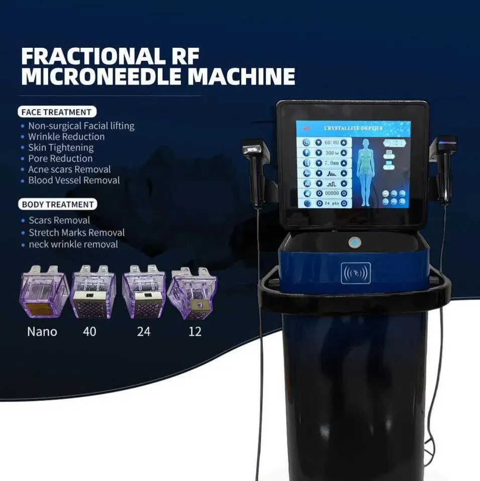 Gold RF Crystal Microneedling Machine For Skin Rejuvenation, Wrinkles ...