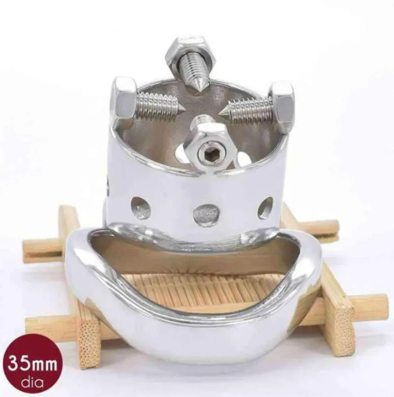 Metal Spiked Chastity Device: Stainless Steel Cock Cage BDSM Male Belt ...