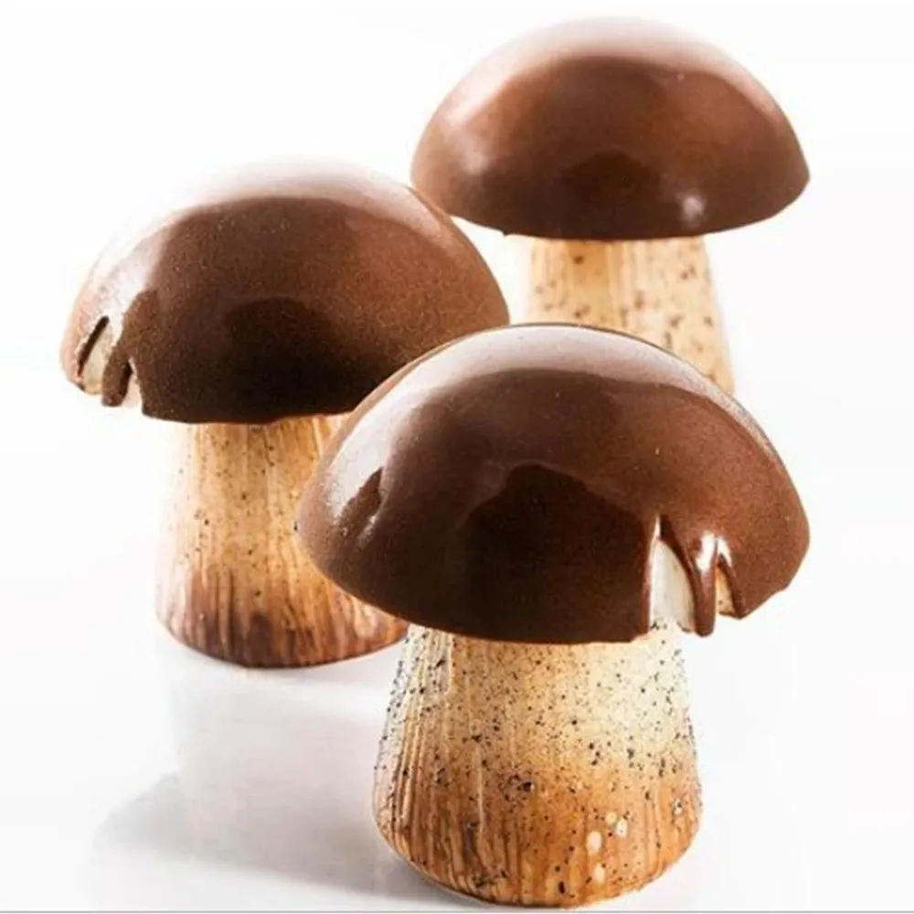 Silicone 3D Mushroom Mousse Cake Mold Set, Half Round Cone Cake ...