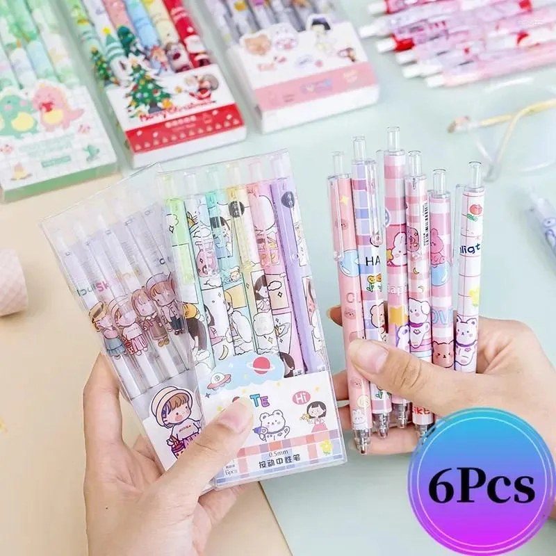 6 Cute Cartoon Gel Pens Set - Kawaii School & Office Writing Pens ...