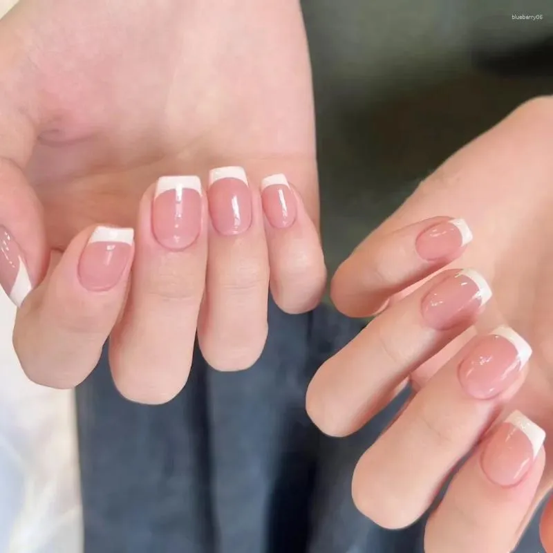 DHgate.com:False Nails 24PCS Arrival Gradient French Style Simple And ...